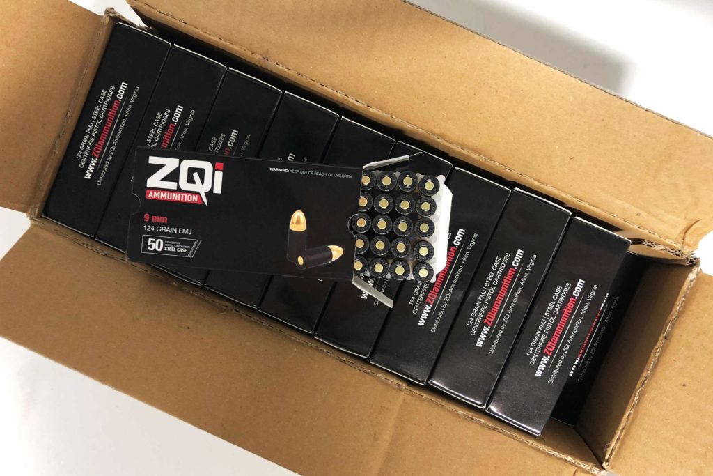 ZQI 9mm 124gr. Black Steel Case FMJ - Case (1,000 rds.) — ZQI Ammunition